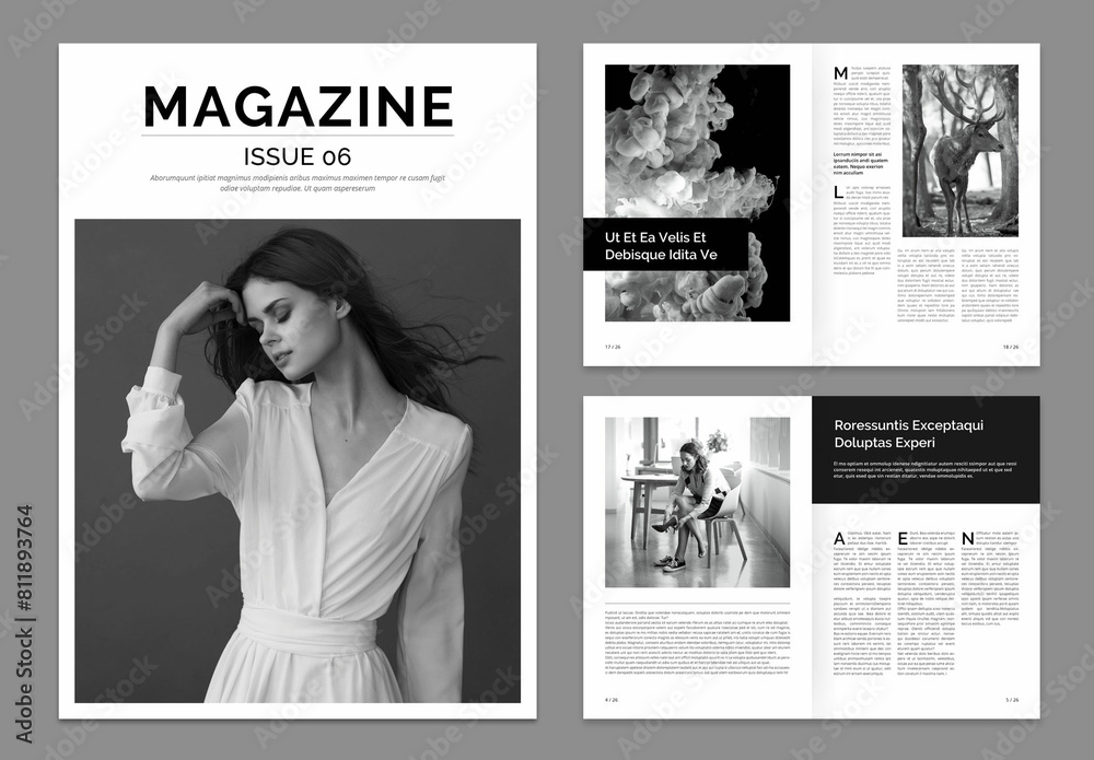 Black Magazine Layout Stock Template | Adobe Stock