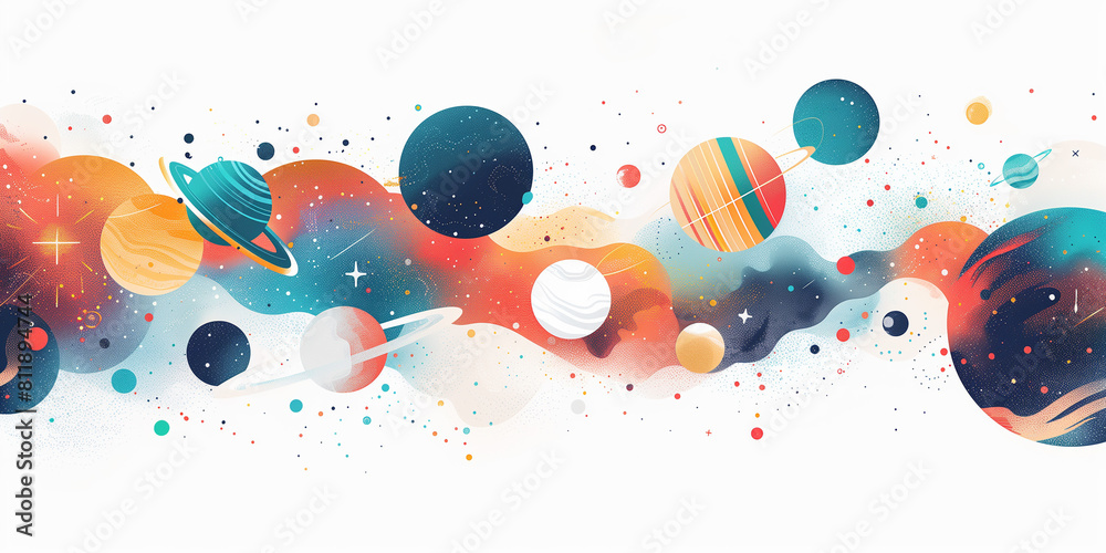 Space Exploration: Create a series of illustrations inspired by space ...