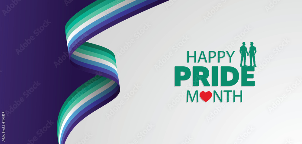 happy pride month flag ribbon vector poster Stock Vector | Adobe Stock