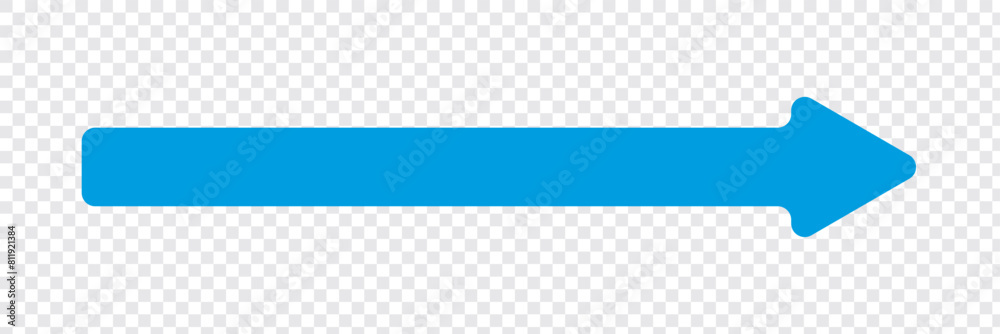 Horizontal long straight arrow with two left and right pointers. Black ...