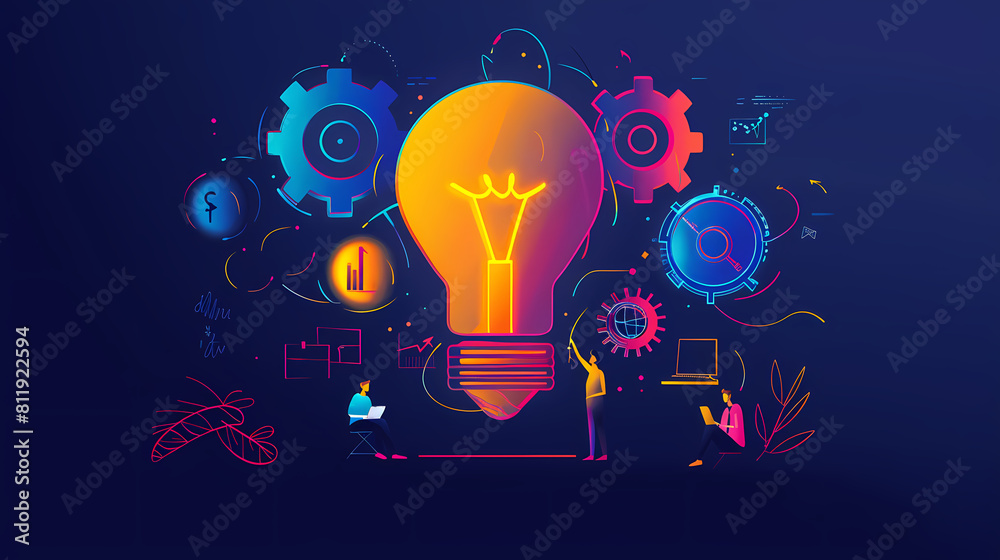 Question marks and light bulb symbolizing idea or solution. Problem ...