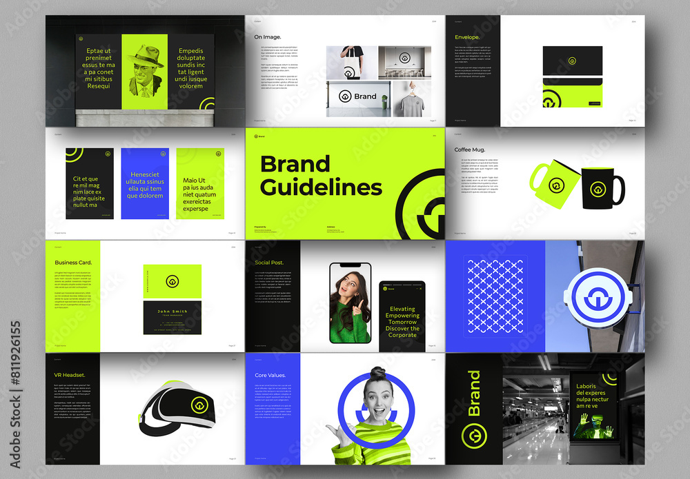 Brand Guidelines Presentation Layout Stock Template | Adobe Stock