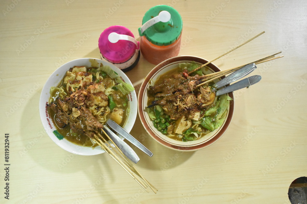 Ongklok noodles, a traditional food typical of Dieng, Central Java ...