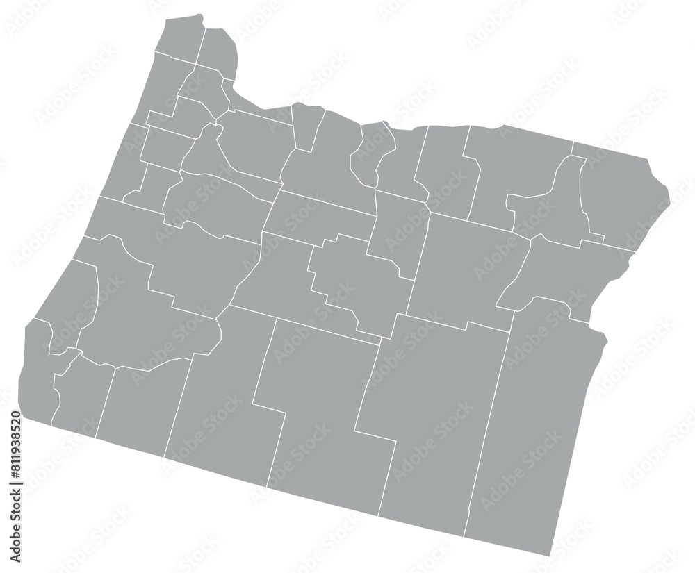 Map of the US states with districts. Map of the U.S. state of Oregon ...