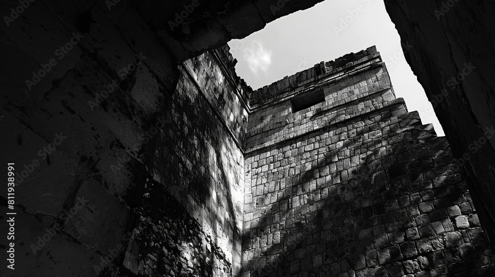 Chichen Itza: Sunlight streaming through the Temple of Kukulkan ...