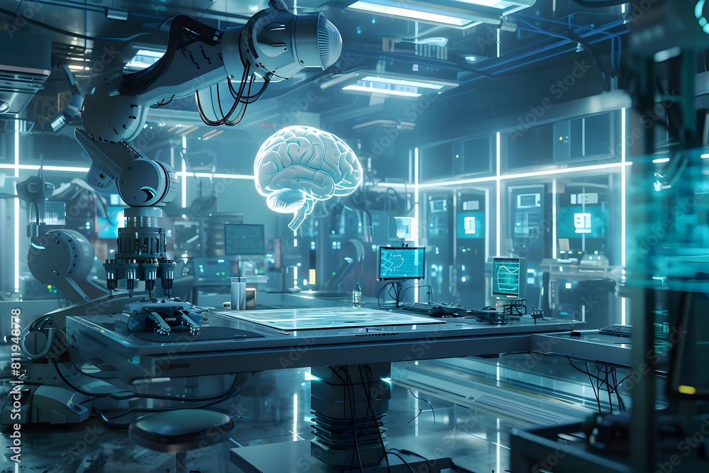 Futuristic AI Robotics Laboratory - Autonomous Robots for Innovative ...