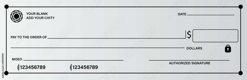 blank check Money check blank template design Stock Vector | Adobe Stock