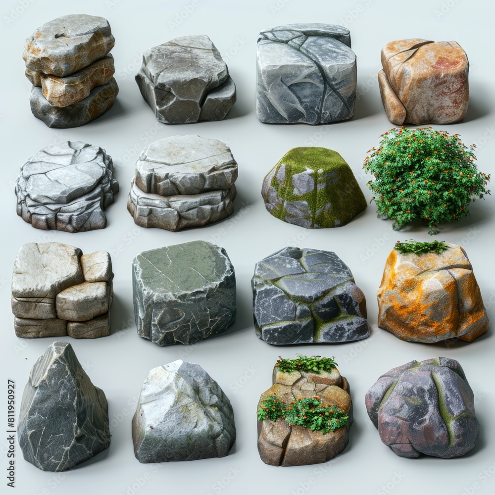 Simple stone altar - a set of various stone altars - various models ...