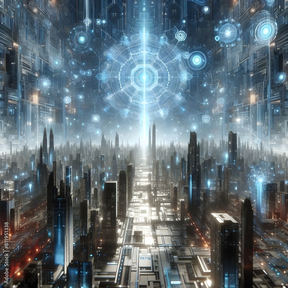 In the dazzling world of a digital anime, a mesmerizing apex of ...