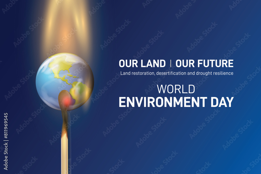 Vetor de World Environment Day 2024 concept - hot earth fire concept ...