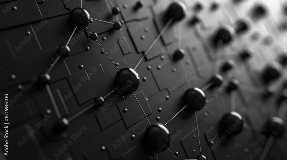 Stylish Black Background with Circles Representing Connectivity for ...