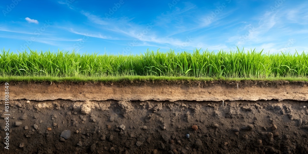 A cross-section of the top layer of soil shows an agronomically ...