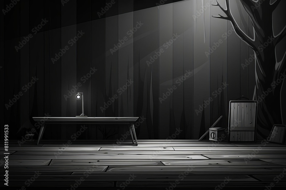 Create a flat design representation of wood finishing in side view with ...