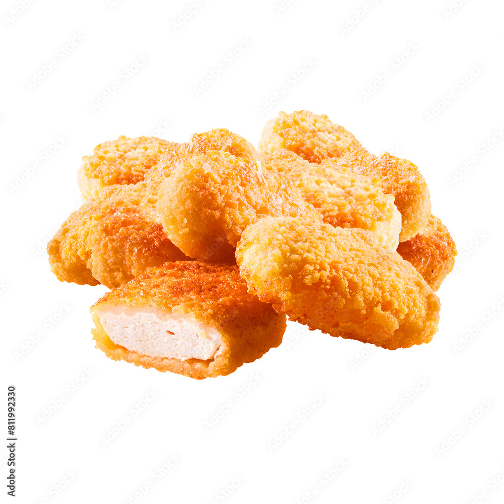 fried chicken nuggets, Nuggest on white isolated background fast food ...