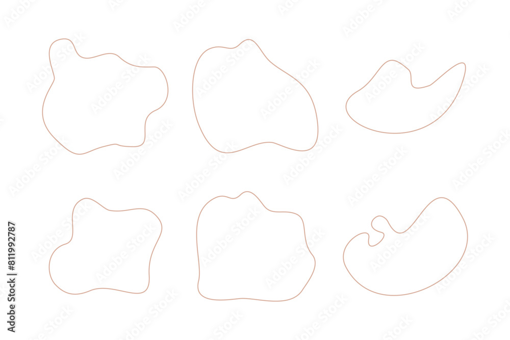 Blobs Abstract Fluid Linear shape set Abstract black shapes Liquid ...