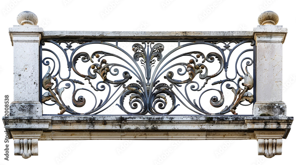 An Art Nouveau balcony railing featuring flowing curves and organic ...