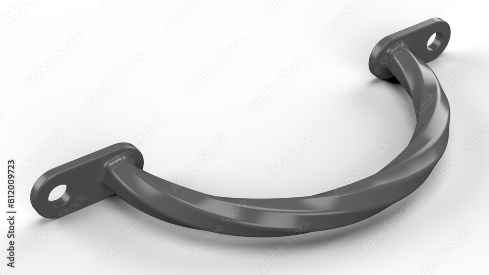 Grey metallic handle for door or window. 3d render. Isolated on white ...