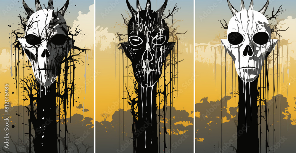 an African drawing by a famous artist. Drawing for an exhibition, for ...