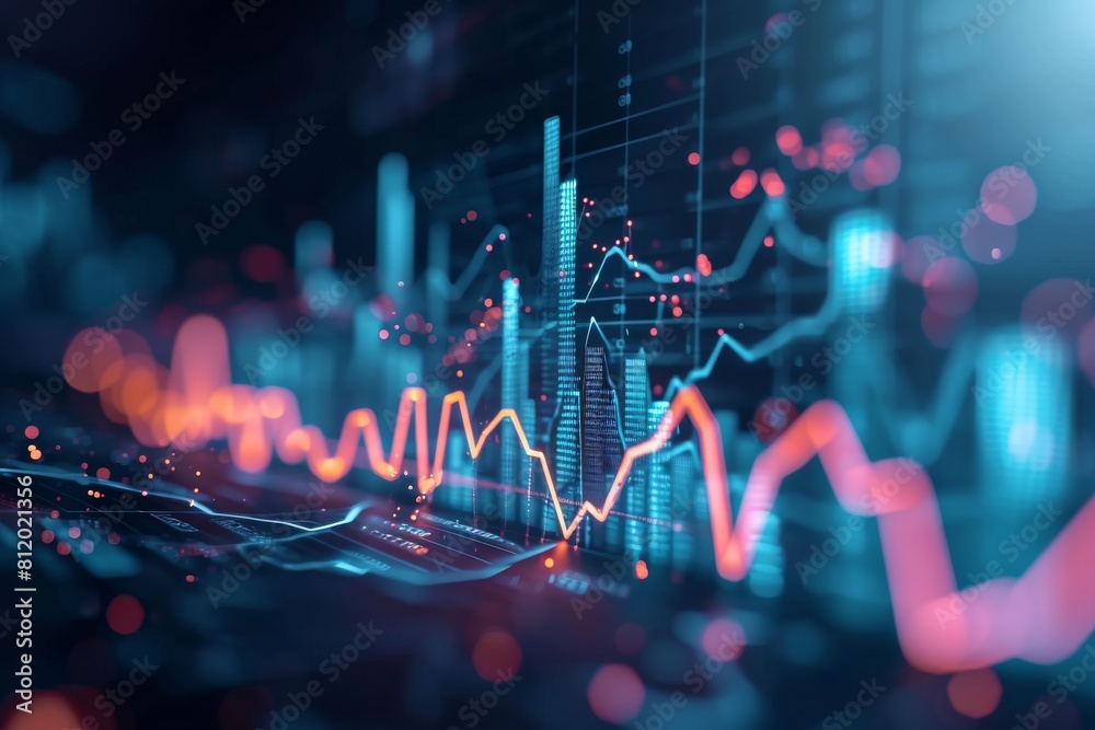 Market chart of business increase stock graph or investment financial ...