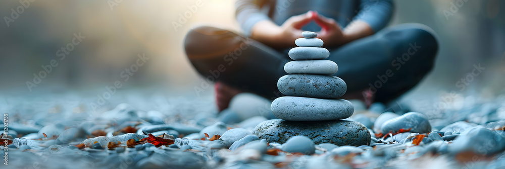 Photo realistic concept of workplace wellness program with focus on ...