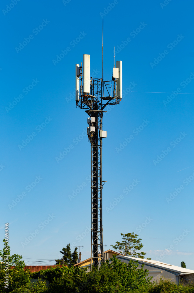 Telecommunication tower of 4G and 5G cellular. Macro Base Station ...
