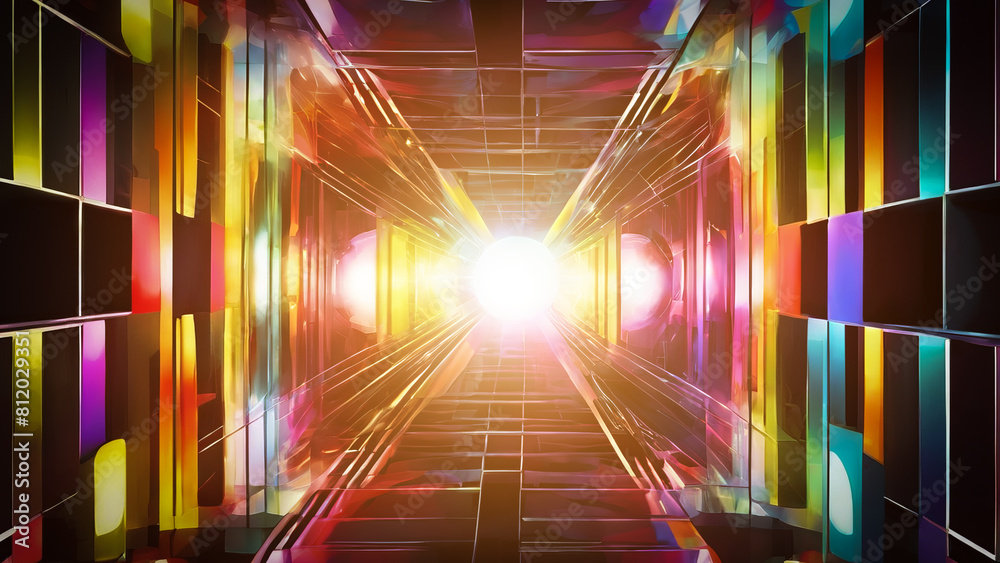 Abstraction of geometric shapes and light sources as a background ...