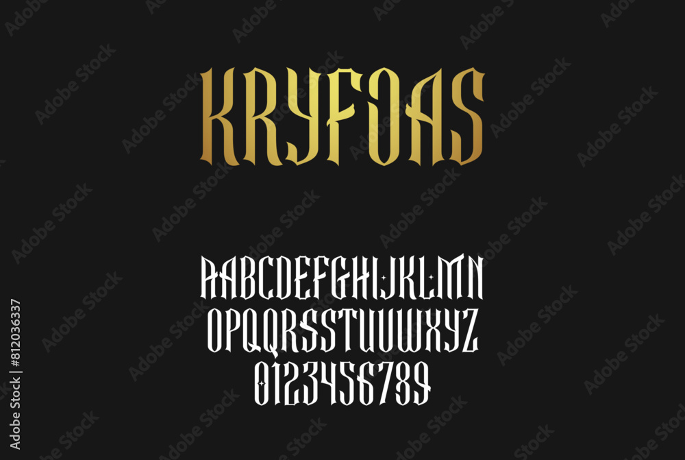 Blackletter alphabet, fraktur goth letters, gothic font for tattoo ...