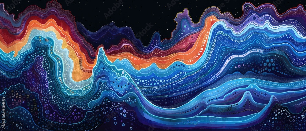 Visualization of a chemical oscillation reaction with changing patterns ...