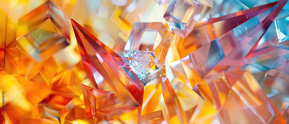 Microscopic view of crystalline structures forming from a solution ...