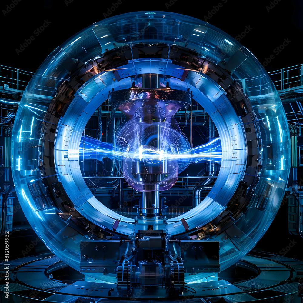 Tokamak Fusion Reactor Core - Futuristic Nuclear Plasma Energy Concept ...