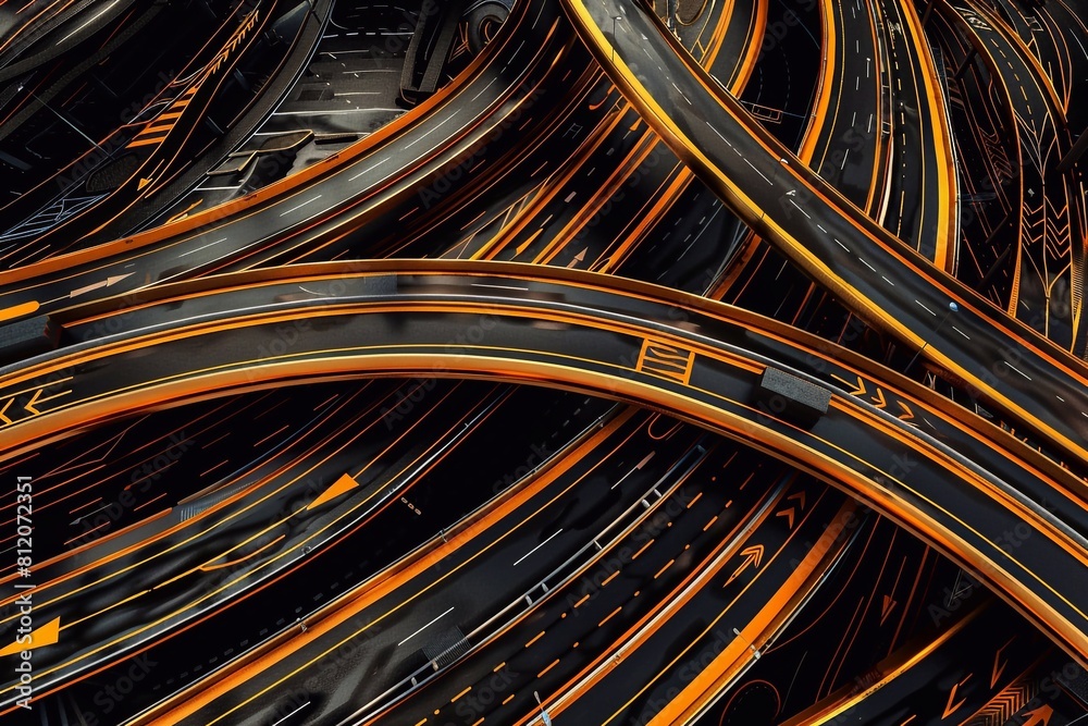 Transportation and Logistics: Abstract images of roads and routes that ...