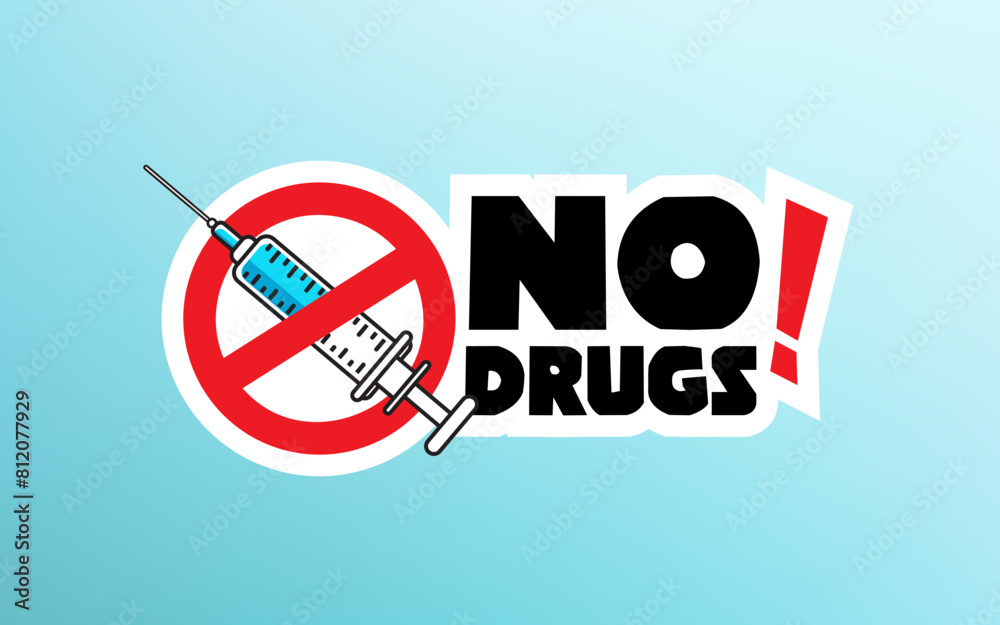 Anti-Drug Day Poster Background Design Template, No Drugs Label Design ...