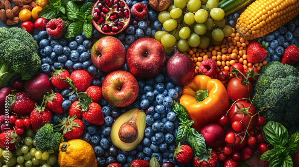 Vegan, high-fiber, immune-boosting diet with fruits, vegetables, whole ...