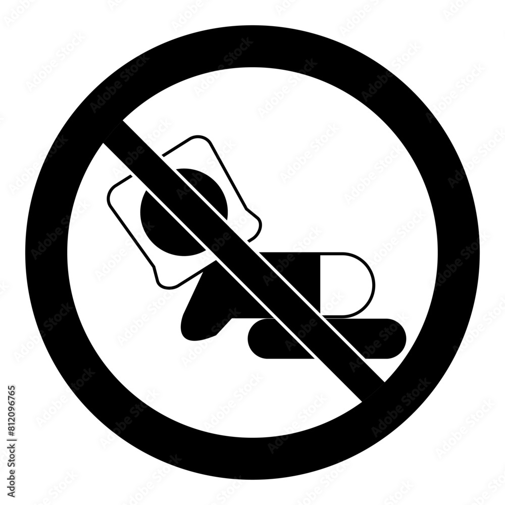 Plastic bag warning sign icon, danger of suffocation. To avoid the ...