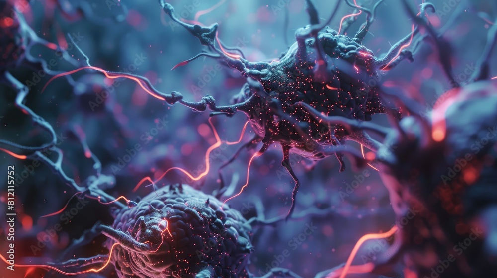 Ilustrace „Creating a vivid 3D representation of nerve cells exploring ...