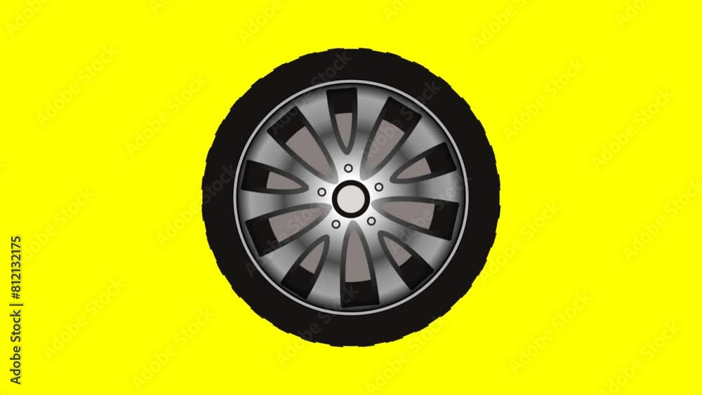 Image of animated rotating car wheels with transparent background. 4K ...