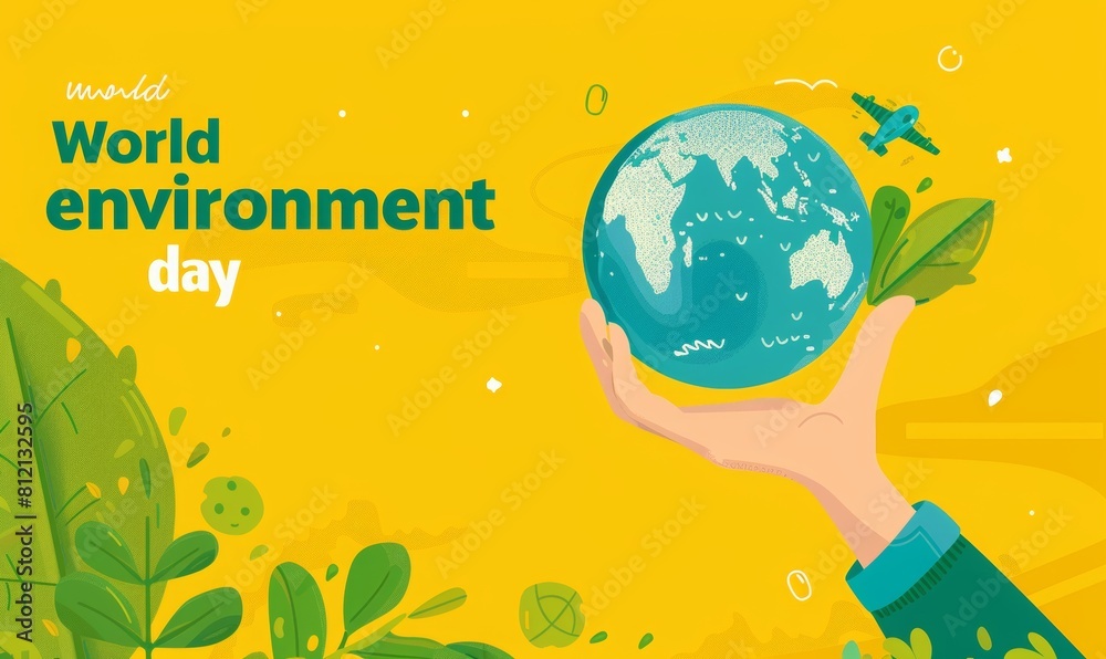 World environment day banner concept design showing hands holding the ...