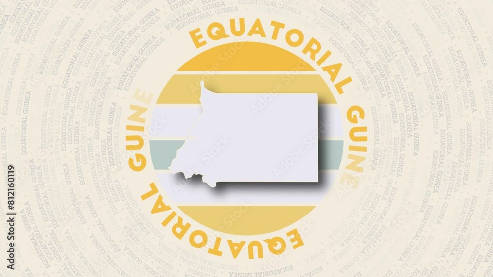 Equatorial Guinea logo intro. Badge with the circular name and map of ...