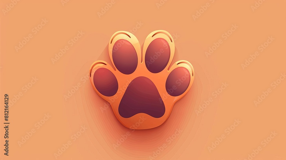 adorable cat paw print cute feline foot illustration 2d vector artwork ...