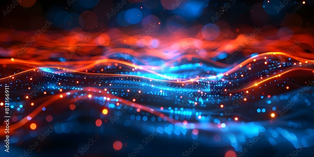 Advanced digital network showing data flow and connectivity. Concept ...