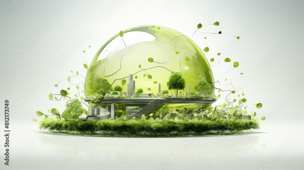 Renewable energy light bulb with green energy. Green energy concept ...