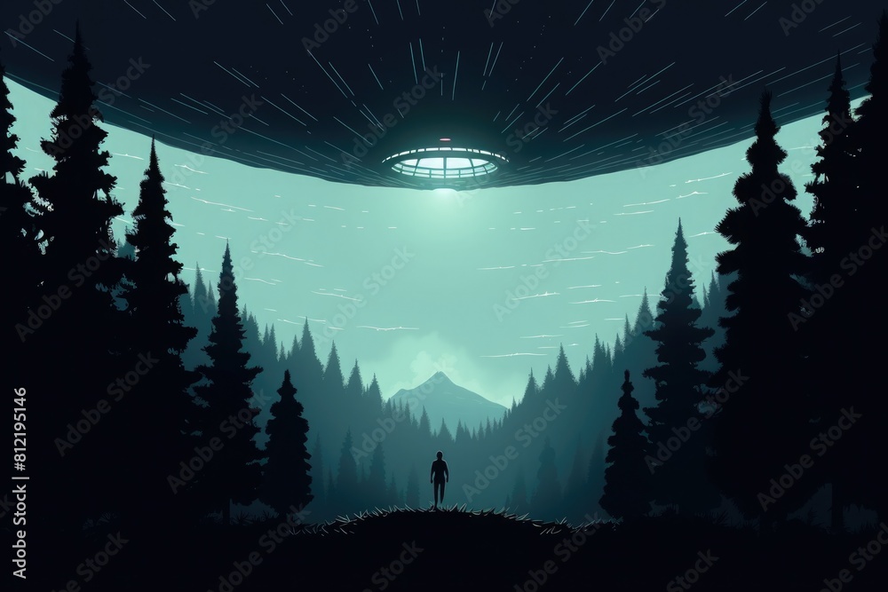 a flying saucer kidnaps a man in the forest. alien contact with humans ...