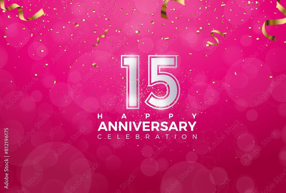 15th Anniversary celebration, 15 Anniversary celebration, Realistic 3d ...