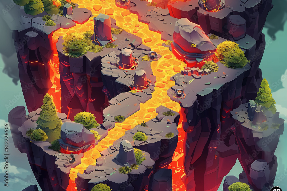 map level progression mobile game art Stock Illustration | Adobe Stock