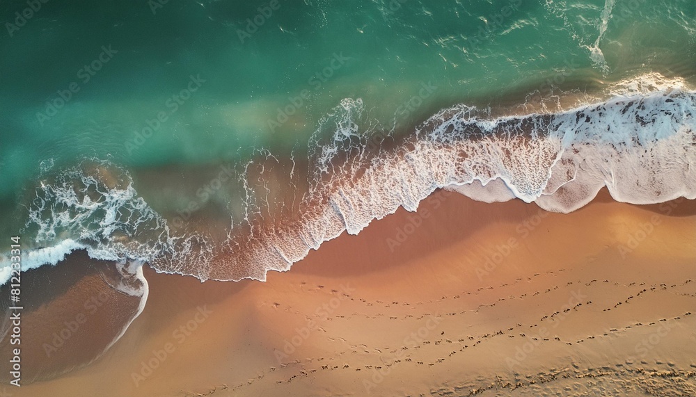 Fotografia do Stock: ultrawide shoreline overhead shot showing a ...