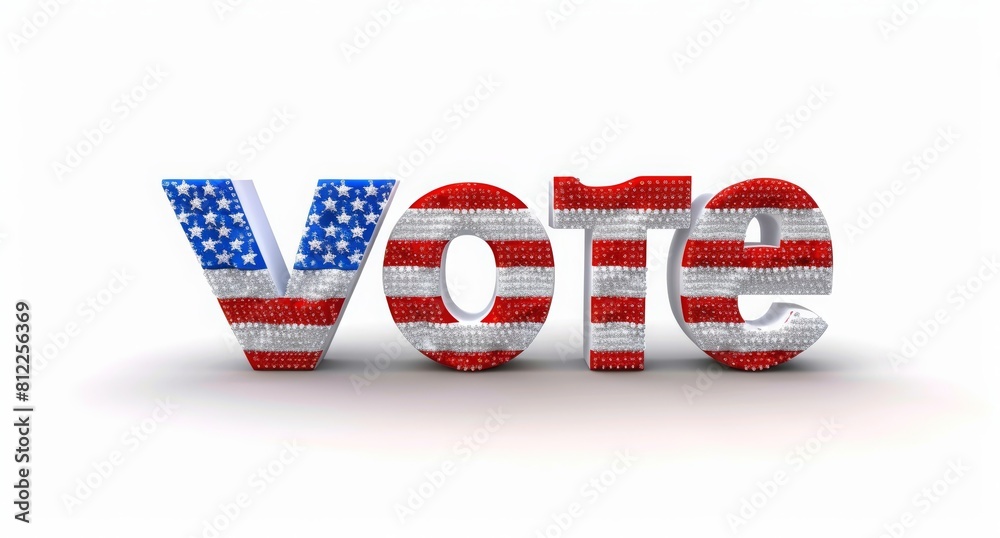 word "vote" in colors of the american flag. Presidential elections 2024 ...