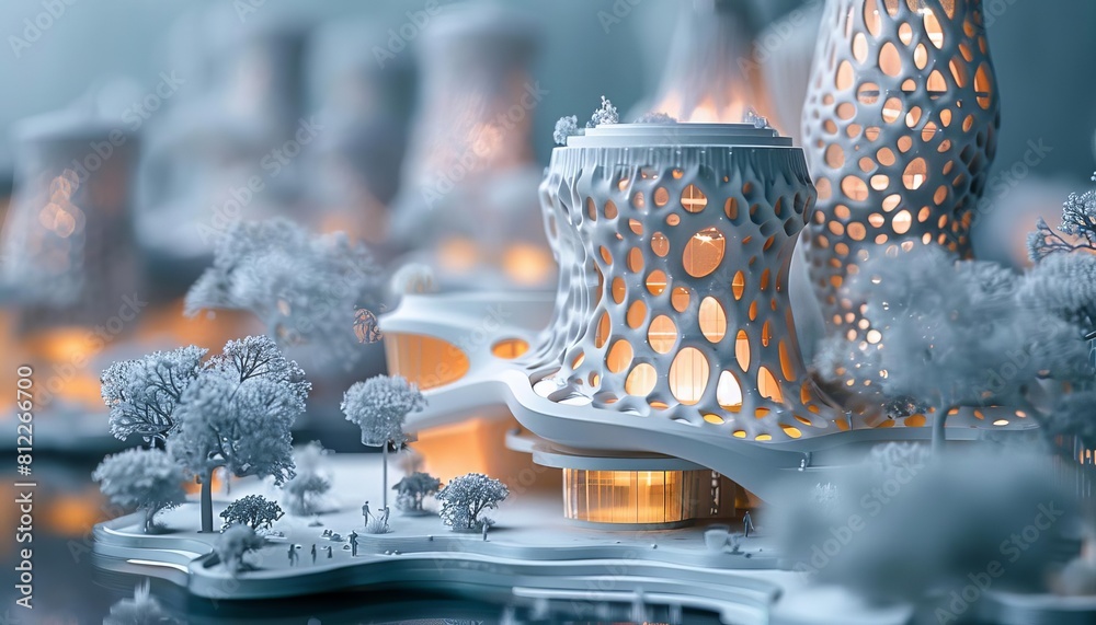 A visionary concept of a 3D printed smart city model, integrating ...