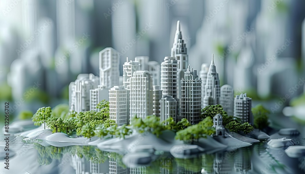 A visionary concept of a 3D printed smart city model, integrating ...