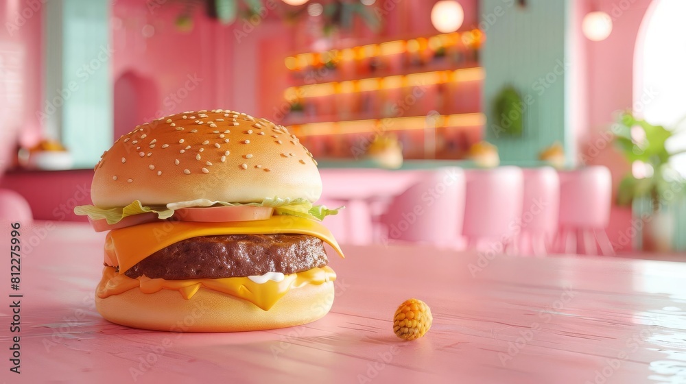 Build your own burger bar flat design side view culinary creativity ...