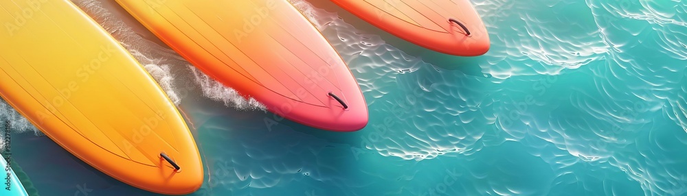 Paddleboard racing flat design top view competitive sport theme 3D ...